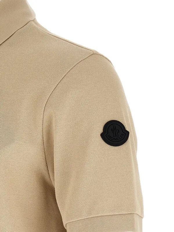 Moncler Piqué Polo Shirt - Beige