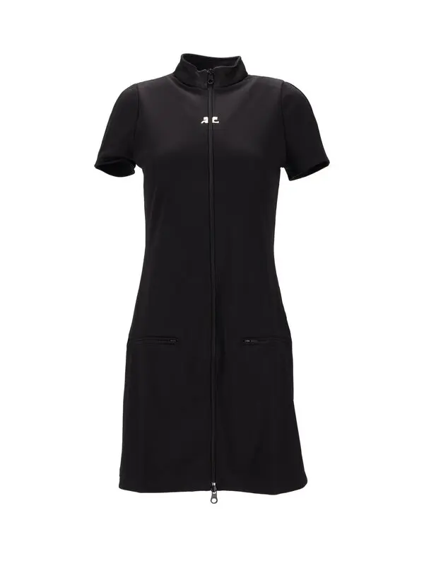 COURREGES Mini Interlock Tracksuit Dress - Black