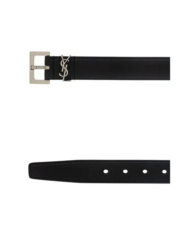 Saint Laurent Y Hakka Moira Lamb Belt - Noir