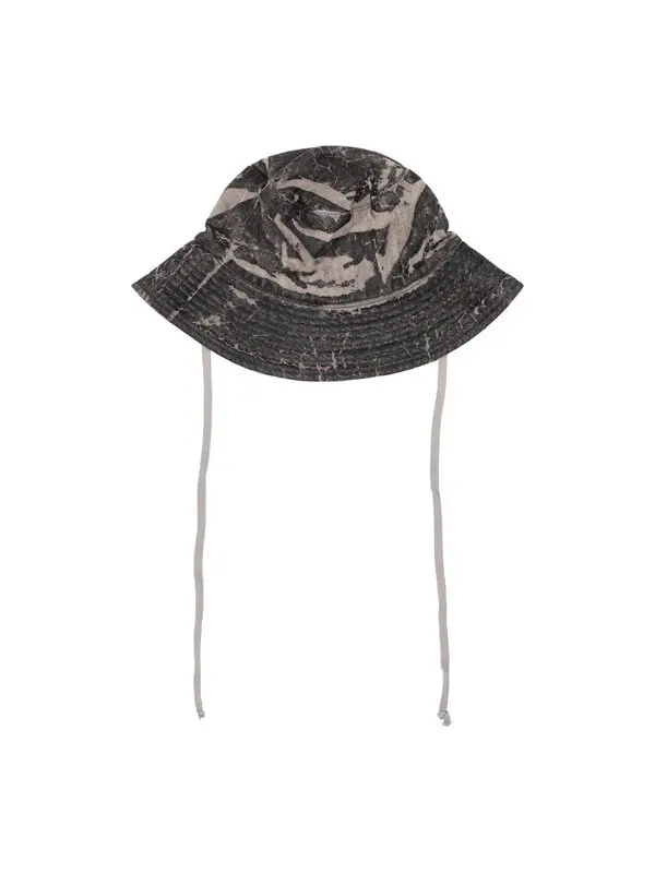 Rick Owens Gilligan Hat - Black Washed Foil
