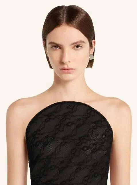COURREGES Illusion Circle Lace Top - Black