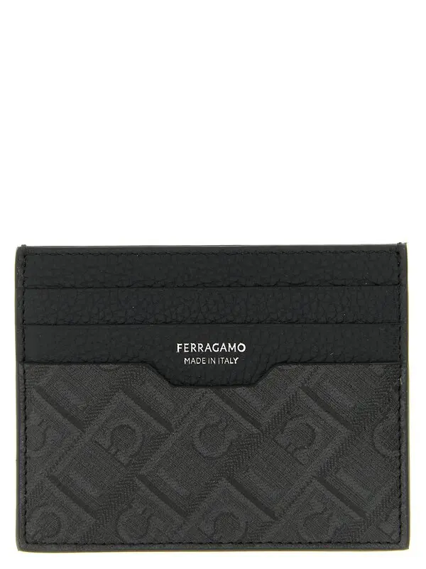 FERRAGAMO Monogram' Card Holder - Black