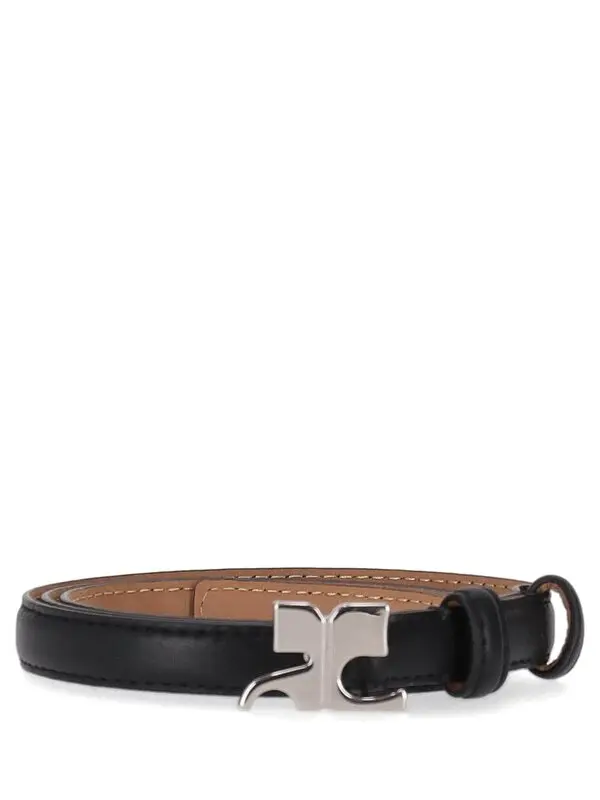 COURREGES Leather Belt - Black