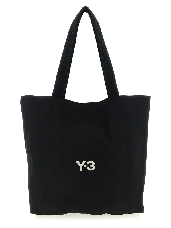 Y3 Canvas Shopper With Logo - Black