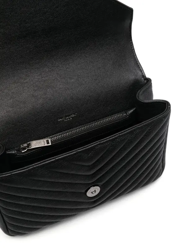 Saint Laurent College Monogram Shoulder Bag - Noir