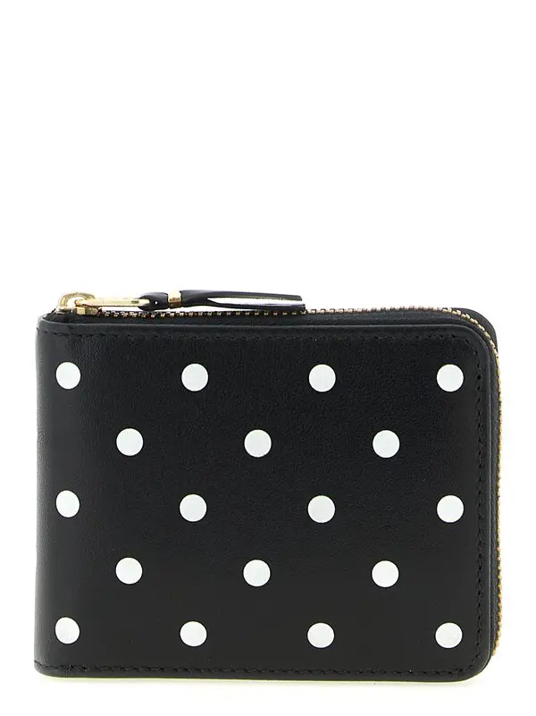 Comme Des Garçons Polka Dots Printed Wallet - White/black