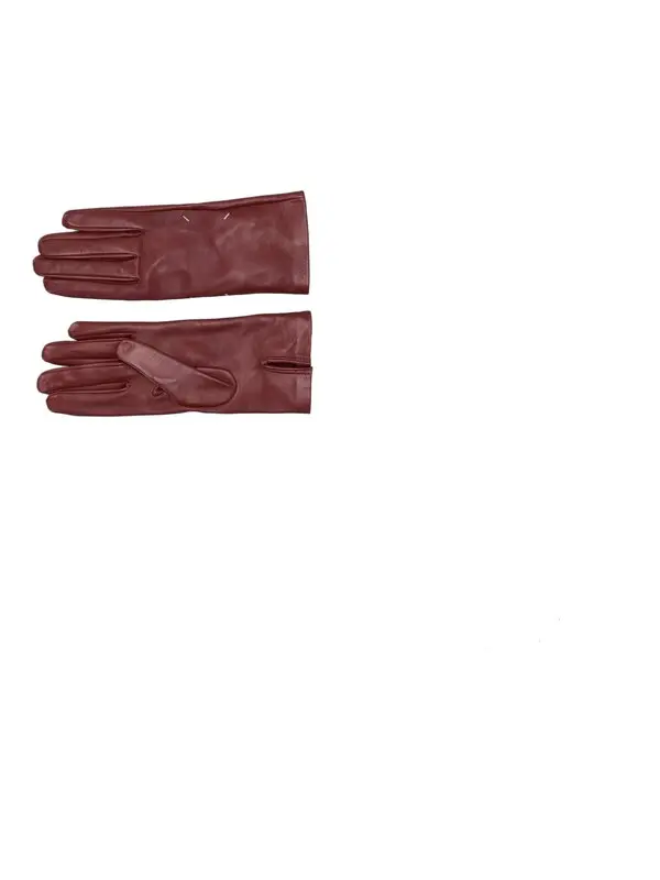 MAISON MARGIELA Leather Gloves - Brick