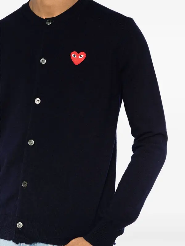 Comme Des Garçons Wool Cardigan - Blue
