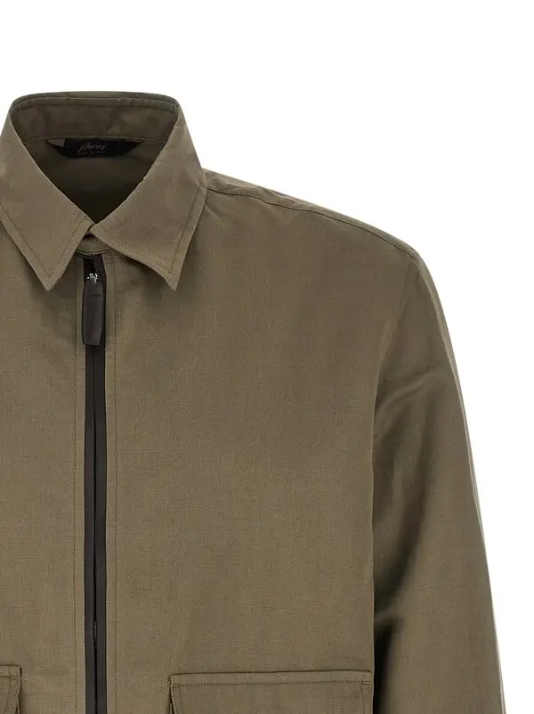 Brioni Linen And Cotton Blend Blouson