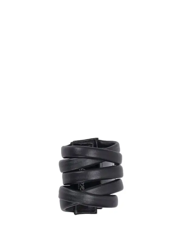 LA ROSE Leather Wrap Bracelet - Nero