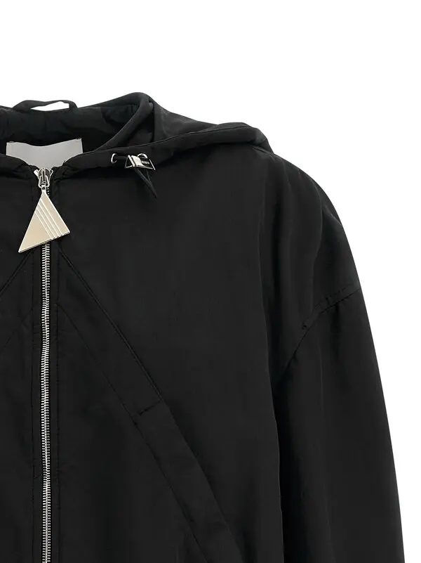 Attico Hooded Bomber Jacket - Black