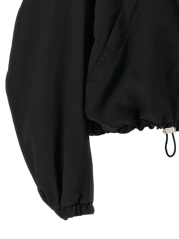 Attico Hooded Bomber Jacket - Black