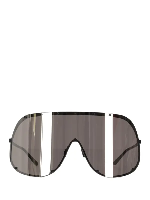 Rick Owens Shield Sunglasses - Blk Temple/flash Gold Lens