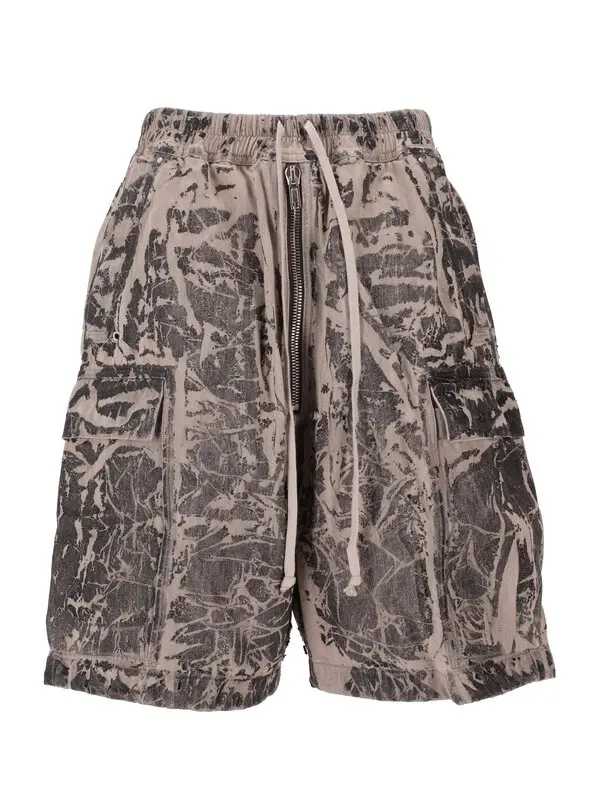 Rick Owens Cargobela Shorts - Black Washed Foil