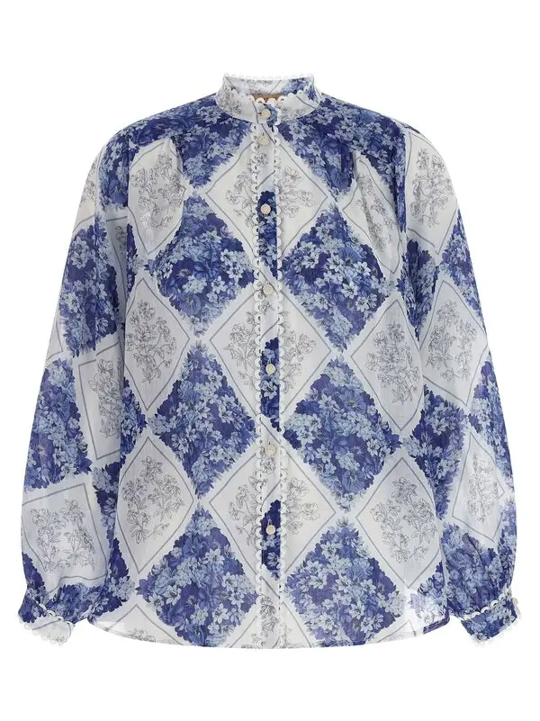 Twin-set Ramie Shirt With Floral Pattern