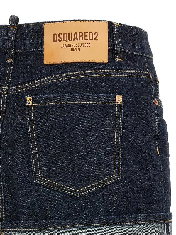 Dsquared2 Cimosa Authentic Japanese Denim Miniskirt