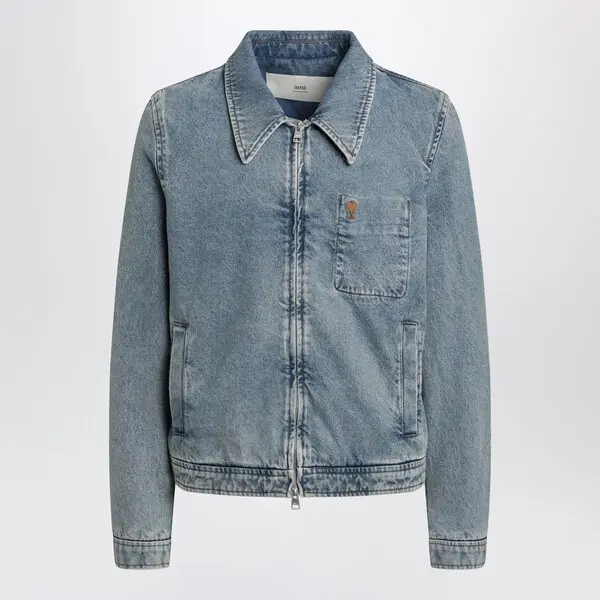 Ami Denim De Coeur Zip-up Jacket
