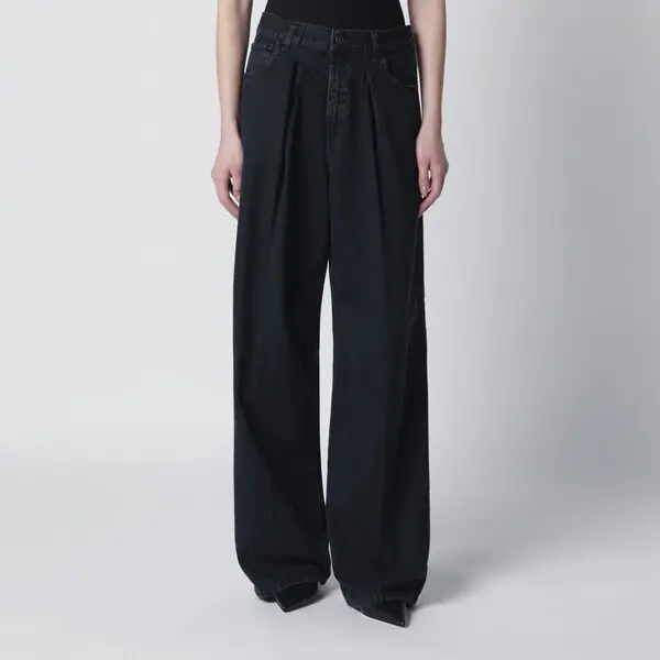 HAIKURE Wide-leg Pleated Jeans