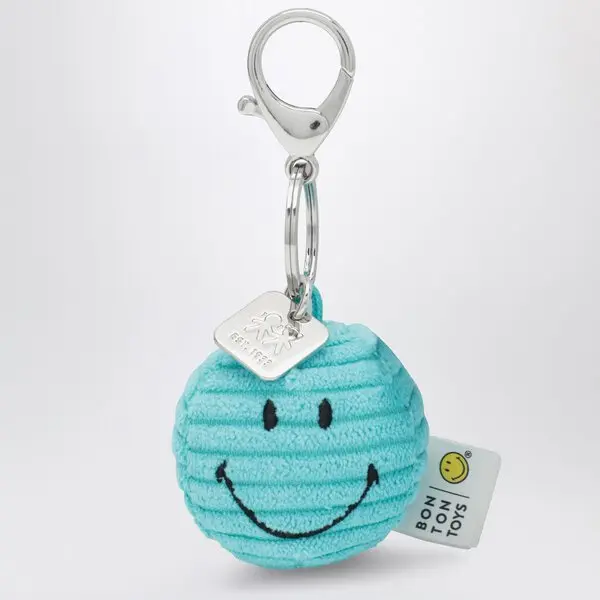 BON TON TOYS Smiley Velvet Keychain - Light Blue