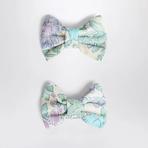 Bonpoint Bow Hair Clips - Light Blue