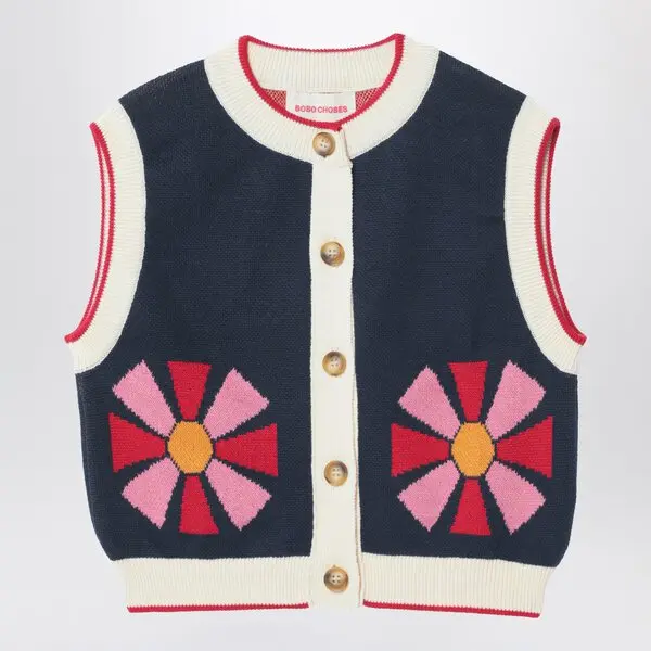 BOBO CHOSES Kaleidoscope Intarsia Vest - Blue