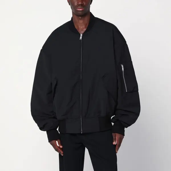 ENTIRE STUDIOS Wool-blend Zip-up Bomber Jacket - Black