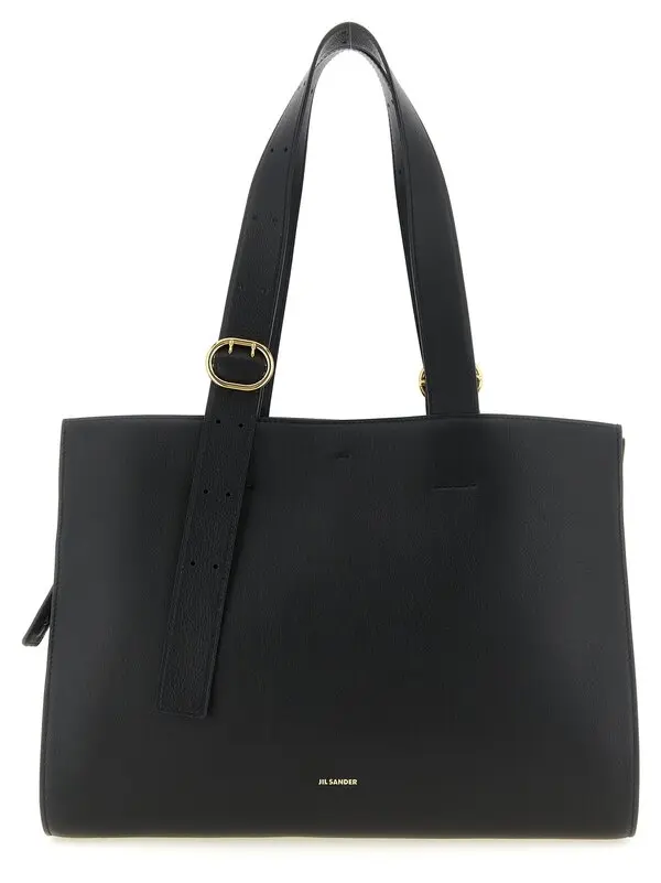 JIL SANDER Cannolo Leather Shopping Bag