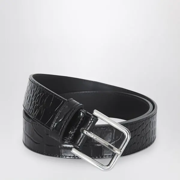 THE FRANKIE SHOP Toni Croc Belt - Black