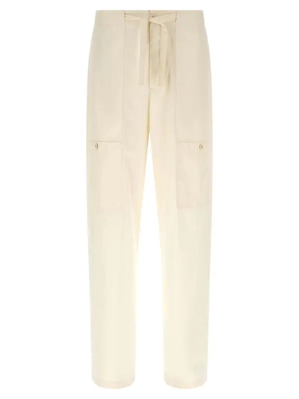 JIL SANDER Cotton Poplin Cargo Pants - Beige