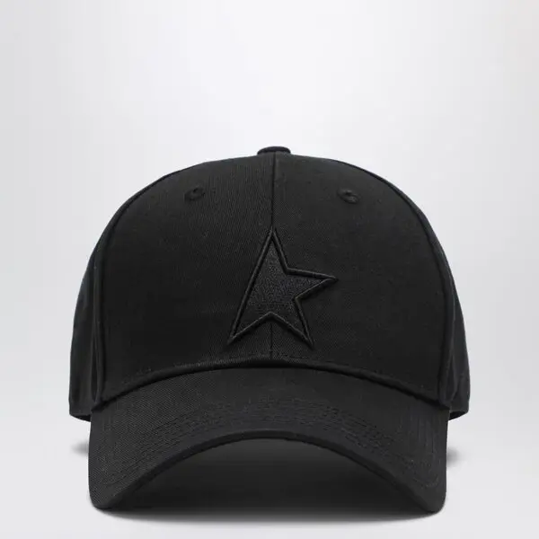 GOLDEN GOOSE Baseball Cap With Embroidered Star - Black