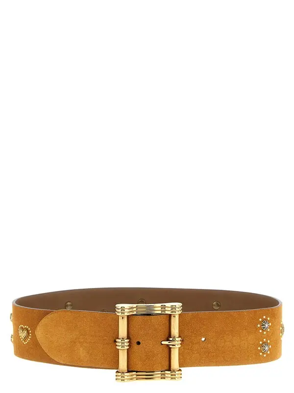 Etro Suede Studded Belt - Brown