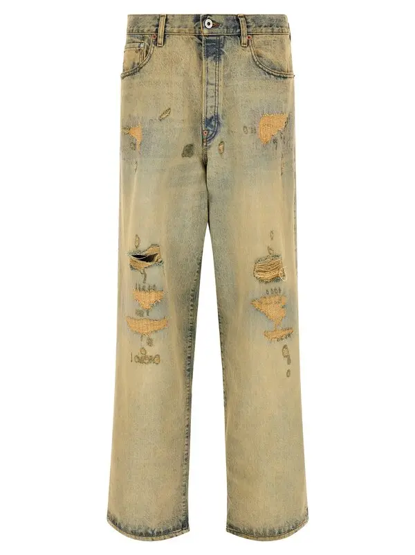 Kenzo Kuroki Selvedge Destroyed Bleach Denim Jeans