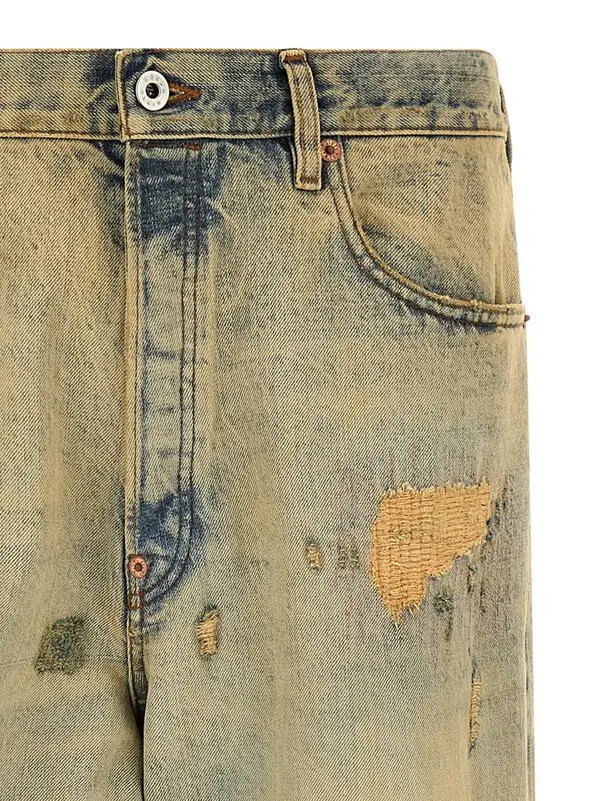 Kenzo Kuroki Selvedge Destroyed Bleach Denim Jeans