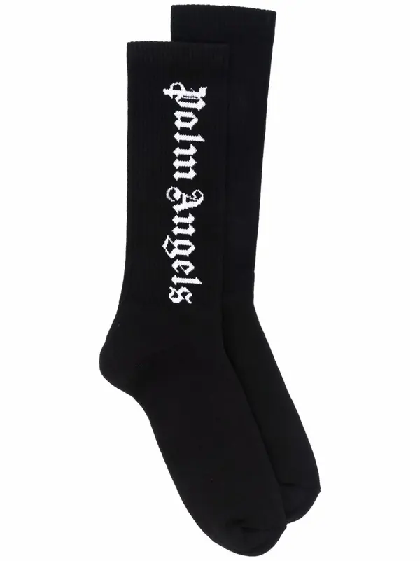 Palm Angels Classic Logo Socks - Black White