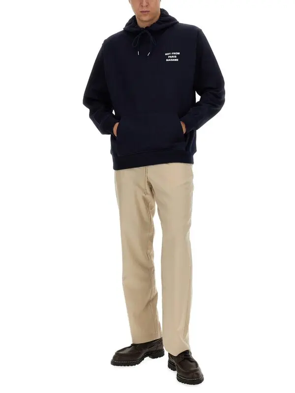 Drole De Monsieur Relaxed Fit Slogan Sweatshirt - Blue