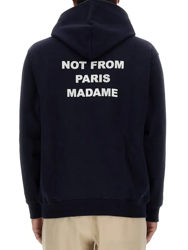 Drole De Monsieur Relaxed Fit Slogan Sweatshirt - Blue