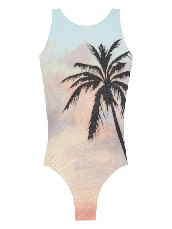 Palm Angels Sunrise Palm Swimsuit - Multicolor - Black