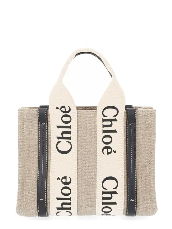 Chloé Tote Bag With Logo - Beige