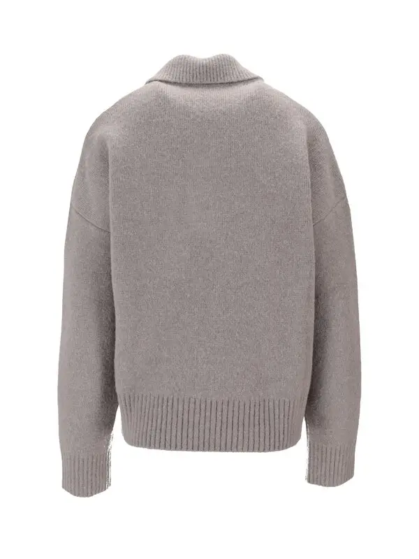 AMI Paris Polo De Coeur - Gris/ecru