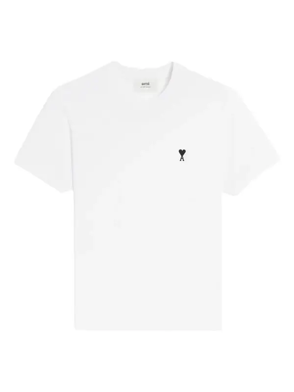 Ami Tshirt De Coeur Contraste - Blanc