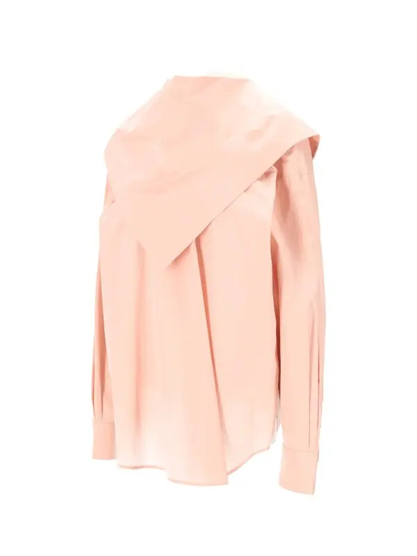 AMI Paris Long Sleeve Bandana Blouse - Poudre