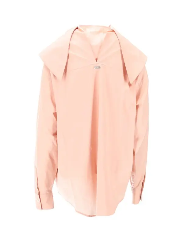AMI Paris Long Sleeve Bandana Blouse - Poudre