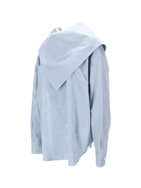 AMI Paris Long Sleeve Bandana Blouse - Ciel