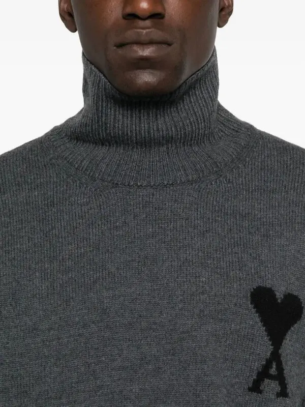 Ami Turtleneck Sweater With Heart Logo