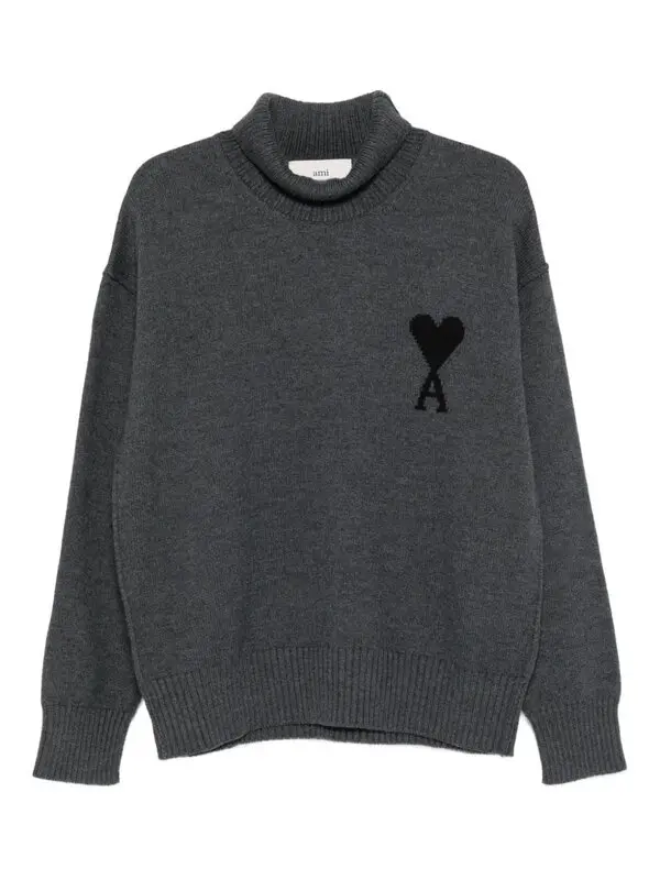 Ami Turtleneck Sweater With Heart Logo