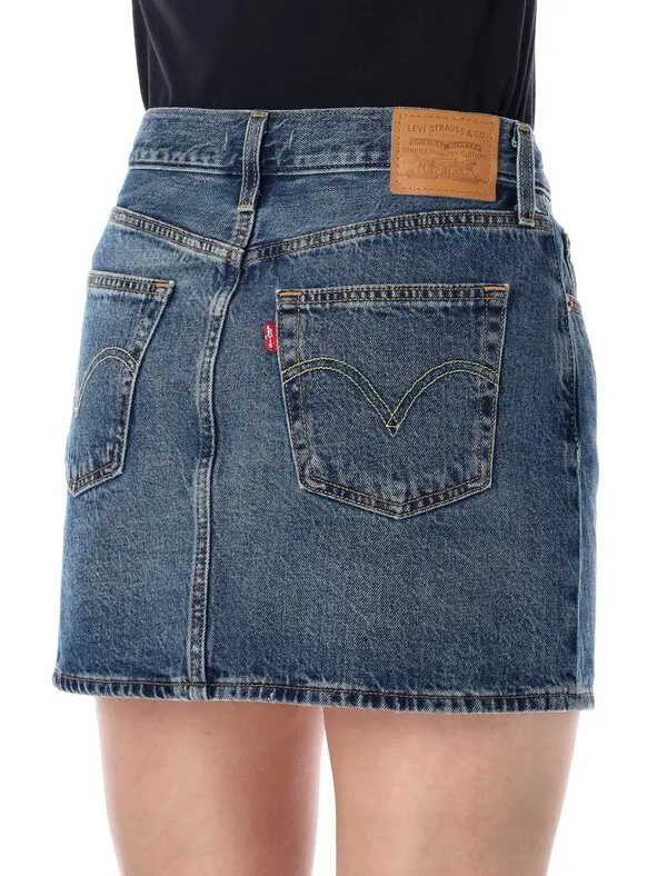 LEVI'S Denim Mini Skirt - Phoenix Rising Mid Blue