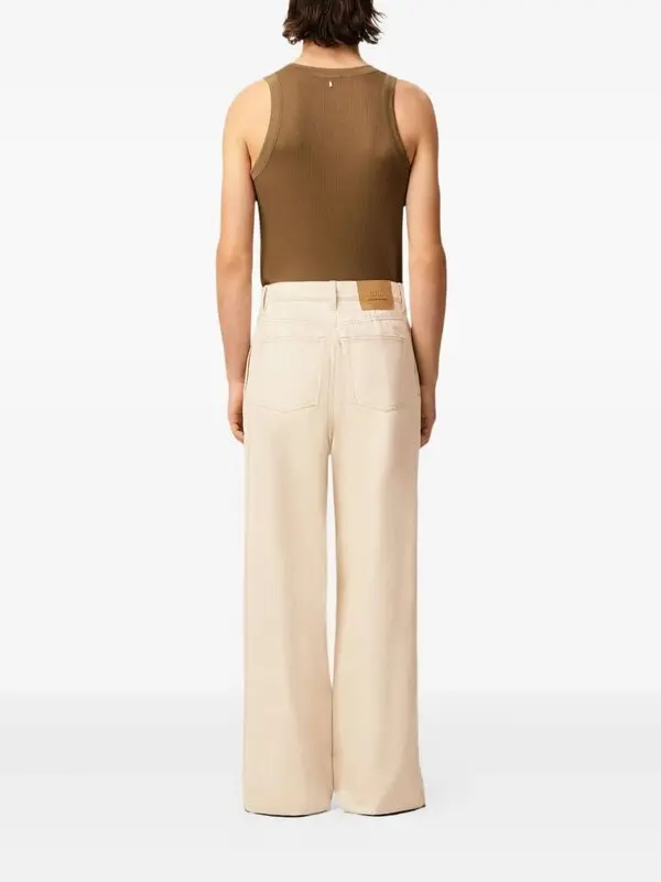 Ami Wide Fit Jeans With Side Stripes - Ecru