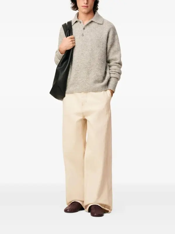 Ami Wide Fit Jeans With Side Stripes - Ecru