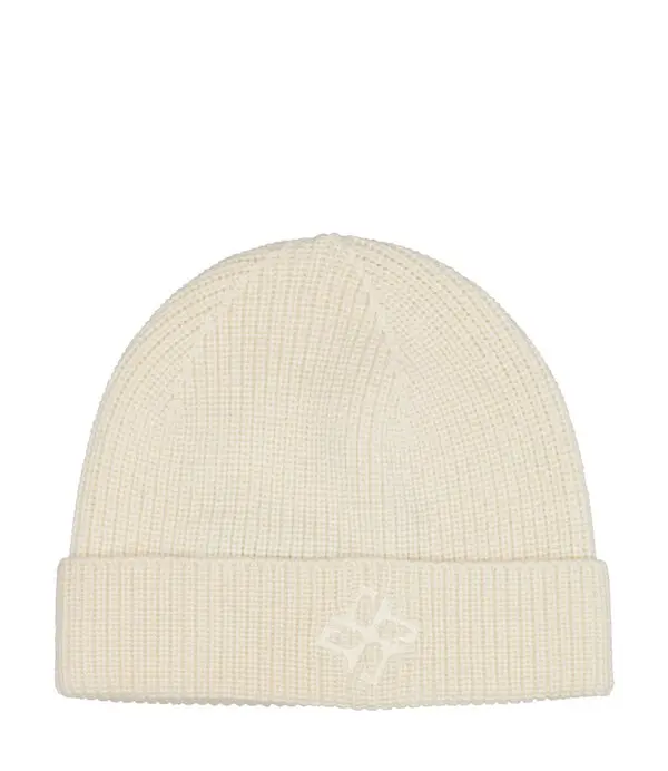 Tagliatore Knitted Wool Beanie - White