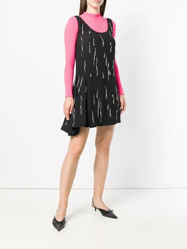 Prada Sablè Satin Embellished Dress
